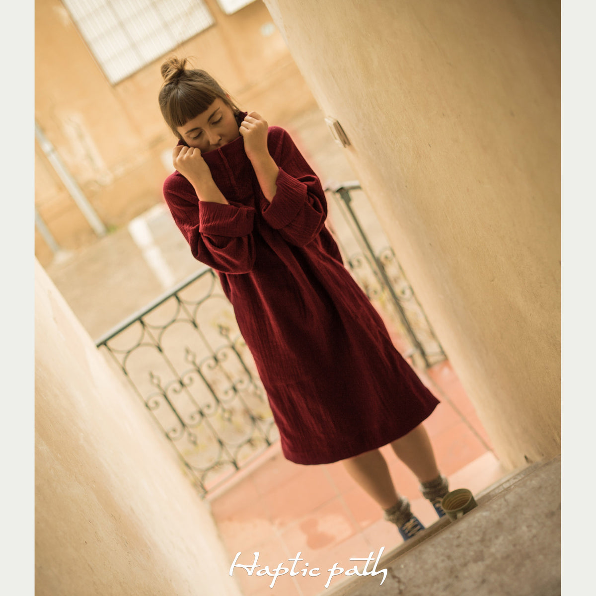 Terracotta cosy unisex hemp jumper | Hapticpath.com – Haptic path