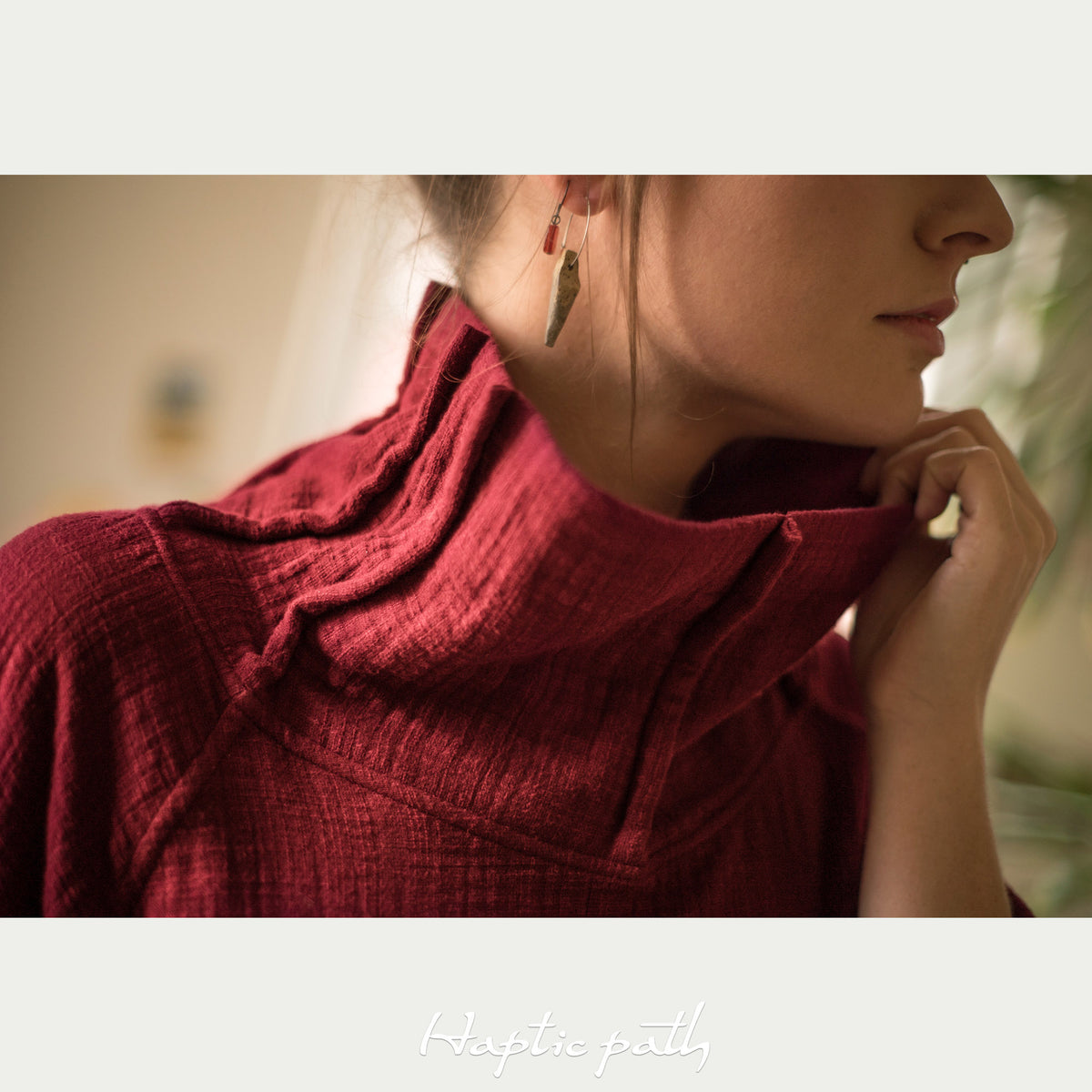 Terracotta cosy unisex hemp jumper | Hapticpath.com – Haptic path